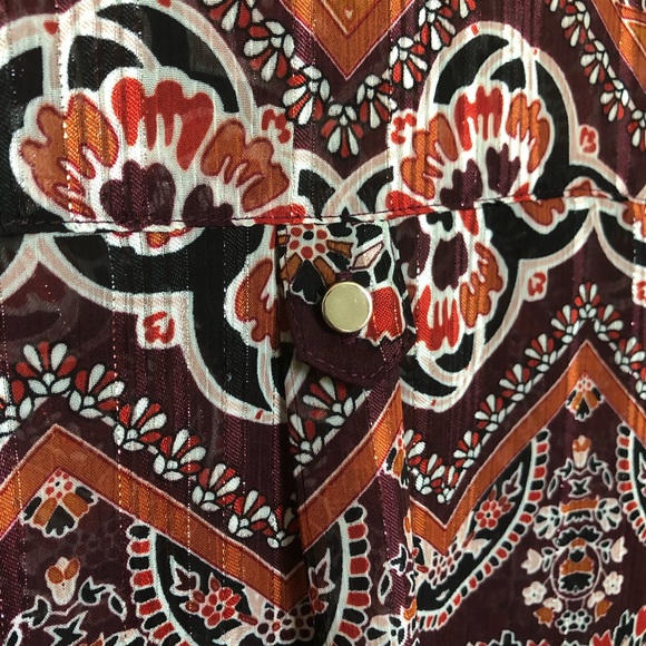 Sara Michelle | Tops | Sara Michelle Sheer Burnt Orange Top | Poshmark